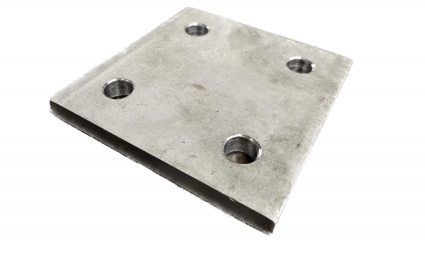 Stahl auf Maß - Edelstahlplatte 80x80x5mm 1.4301/1.4307 (Bohrung von 10 ...